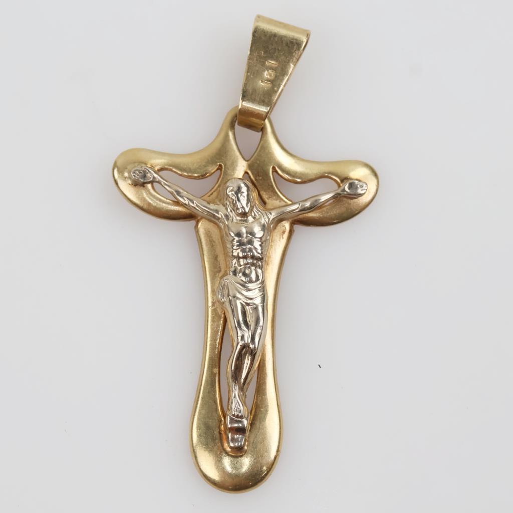 10kt Two Tone Gold Religious Pendant | Property Room