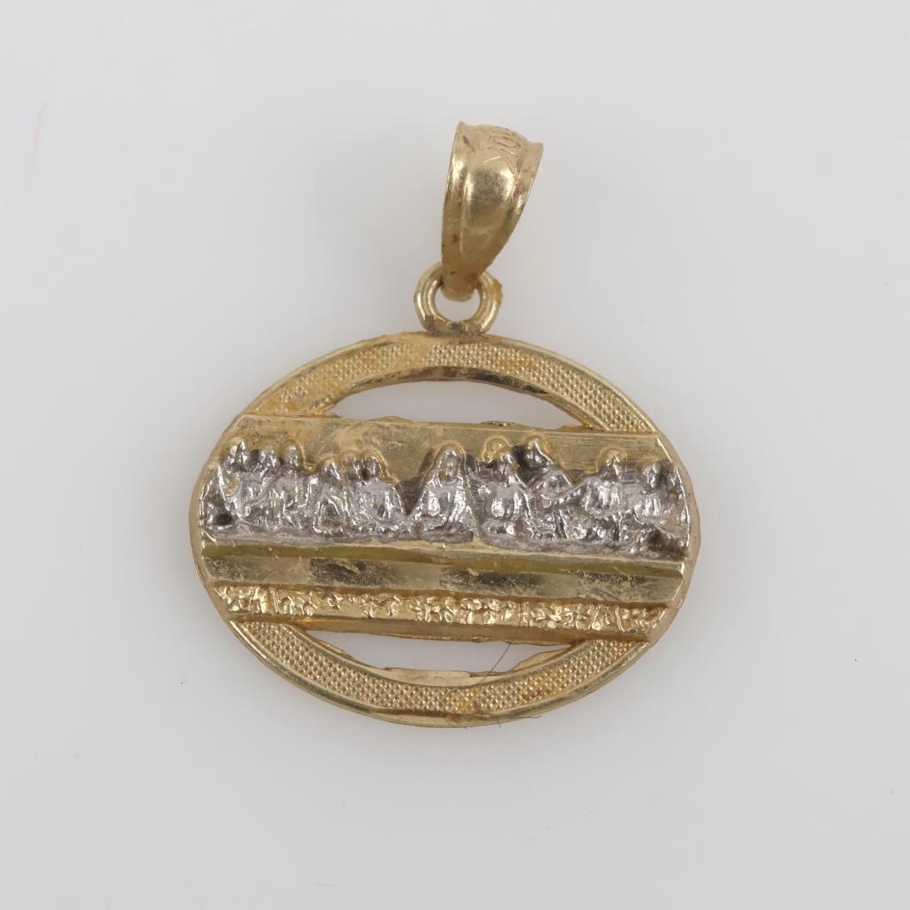 10kt Two Tone Gold Religious Pendant | Property Room