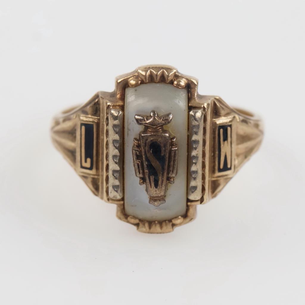 10kt Two Tone Gold White Stone Ring | Property Room
