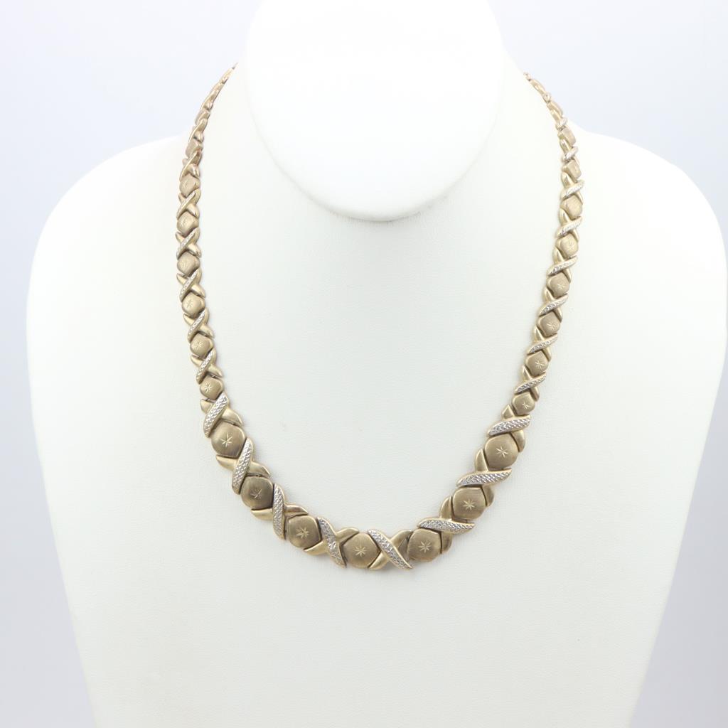 10kt Two Tone Gold "XOXO" Necklace | Property Room