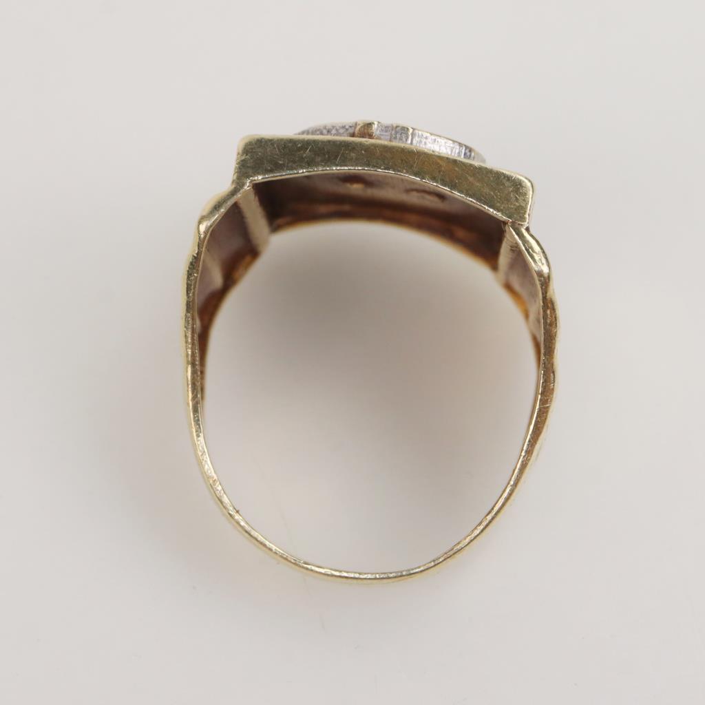 10kt Two-Tone Gold Dollar Sign Signet Ring | Property Room