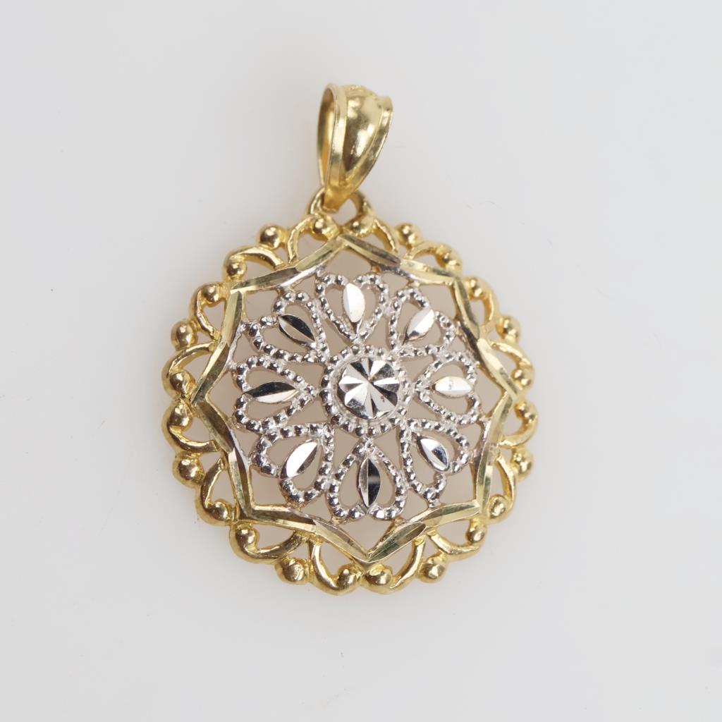 10kt Two-Tone Gold Filigree Pendant | Property Room