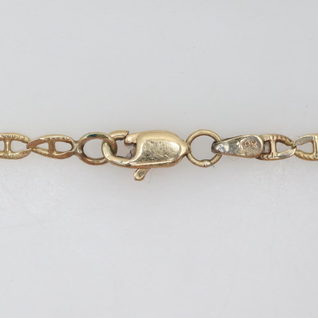 10kt Two-Tone Gold Flat Mariner Chain Personalized Bracelet | Property Room