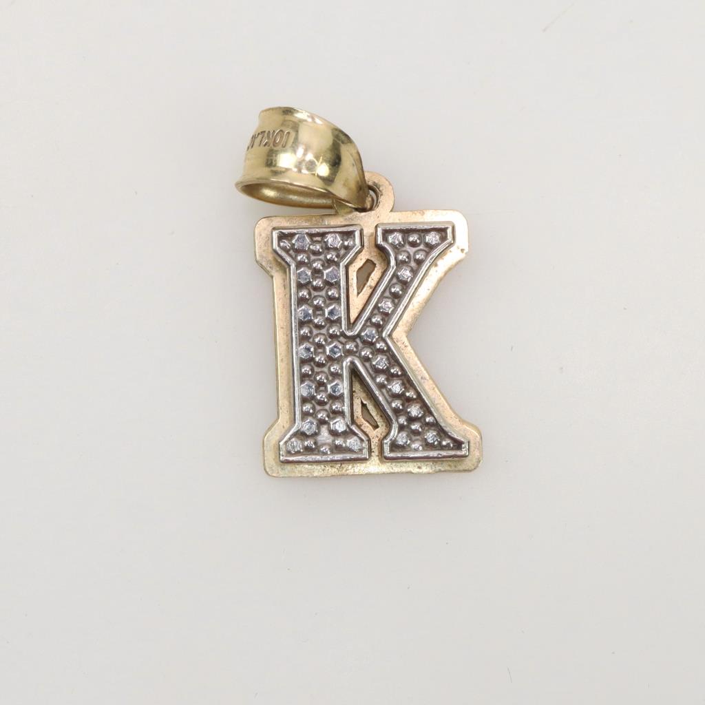 10kt Two-tone Gold "K" Pendant | Property Room