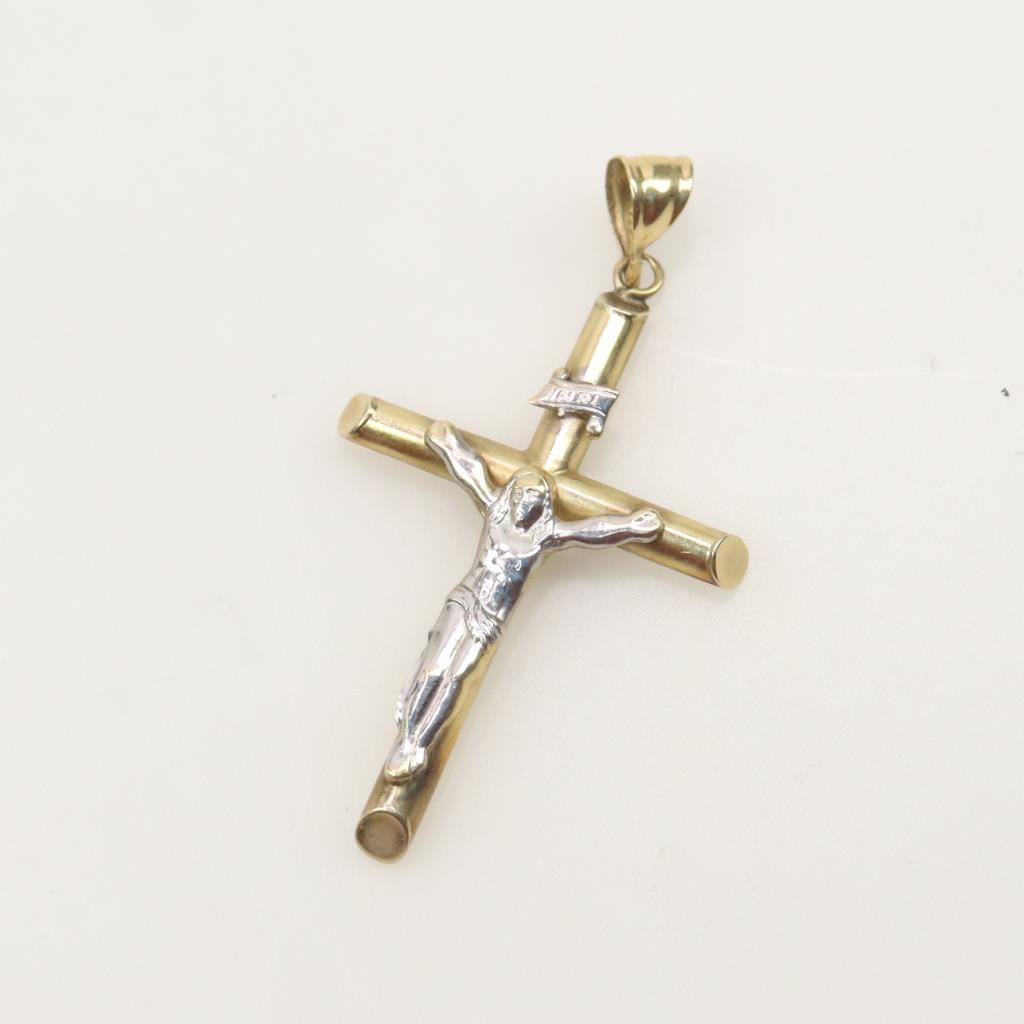 10kt Two-tone Gold Religious Cross Pendant | Property Room