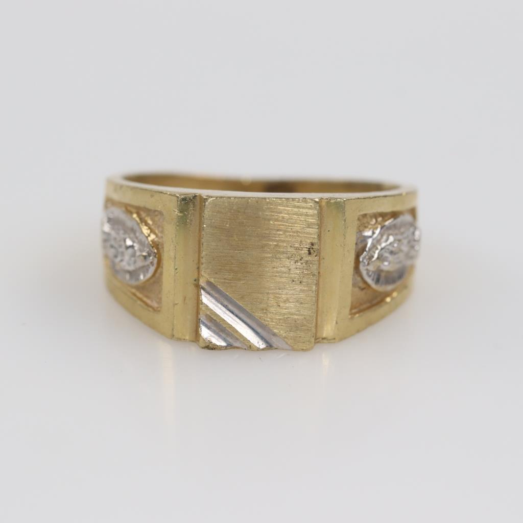 10kt Two-Tone Gold Signet Ring | Property Room