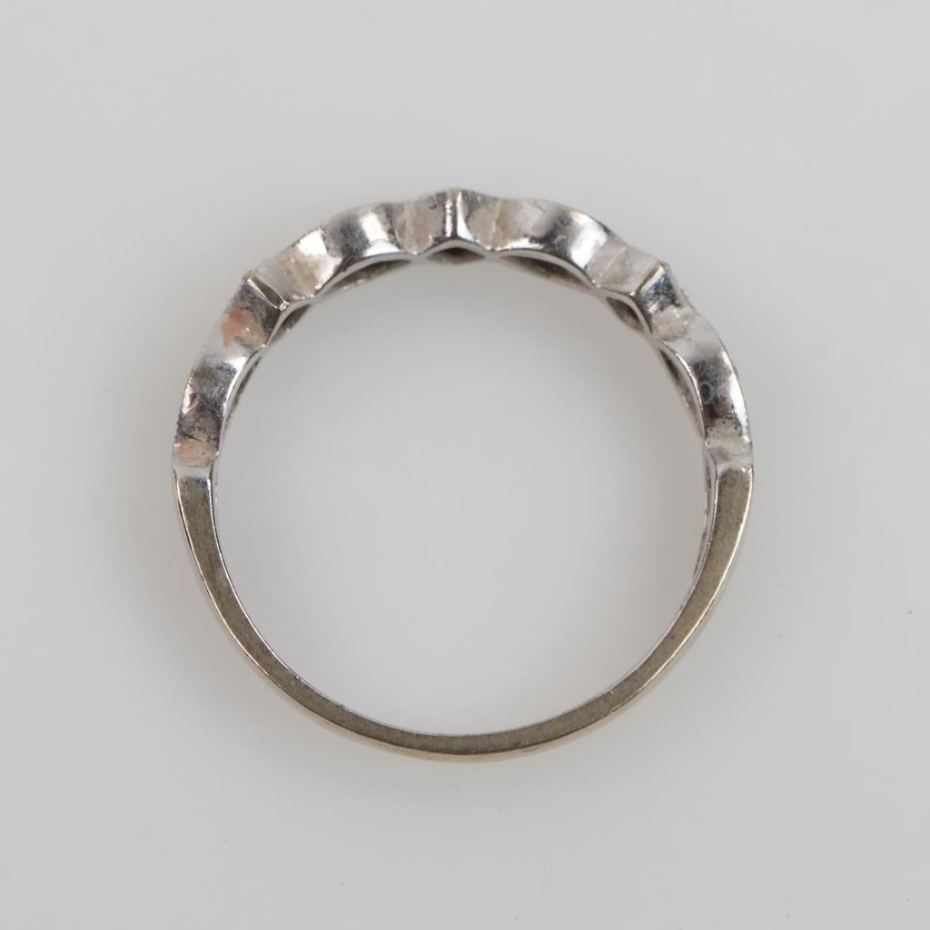 10kt White Gold Blue Stone Diamond Accent Band | Property Room