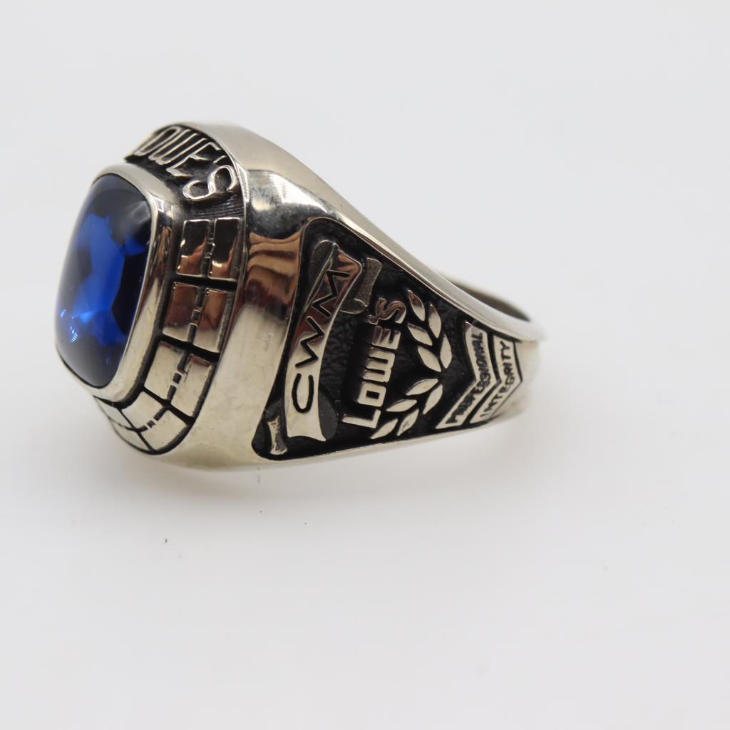 10kt White Gold Blue Stone Lowe's Super Team Sales Ring | Property Room