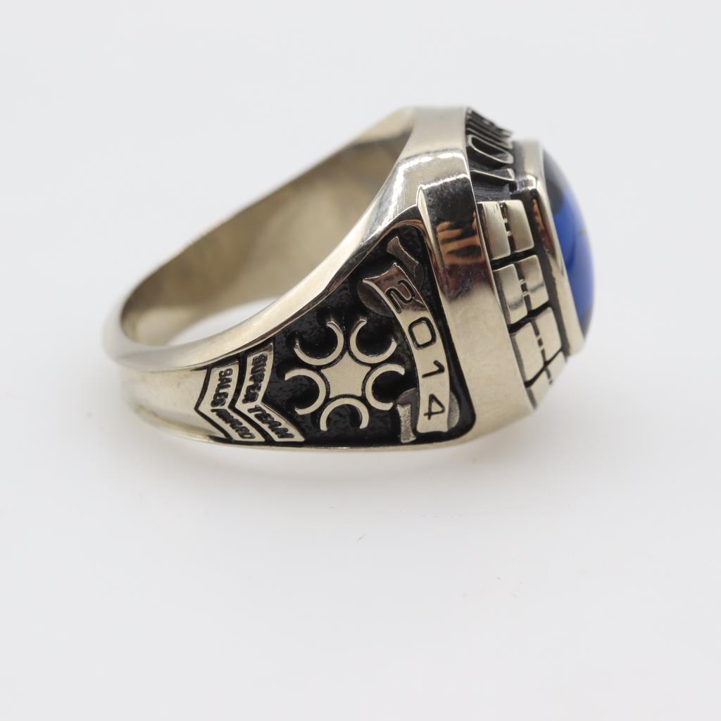 10kt White Gold Blue Stone Lowe's Super Team Sales Ring | Property Room