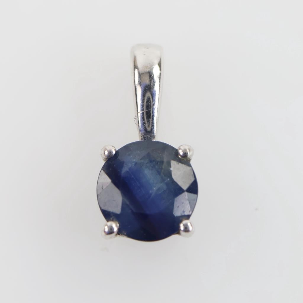 10kt White Gold Blue Stone Pendant | Property Room