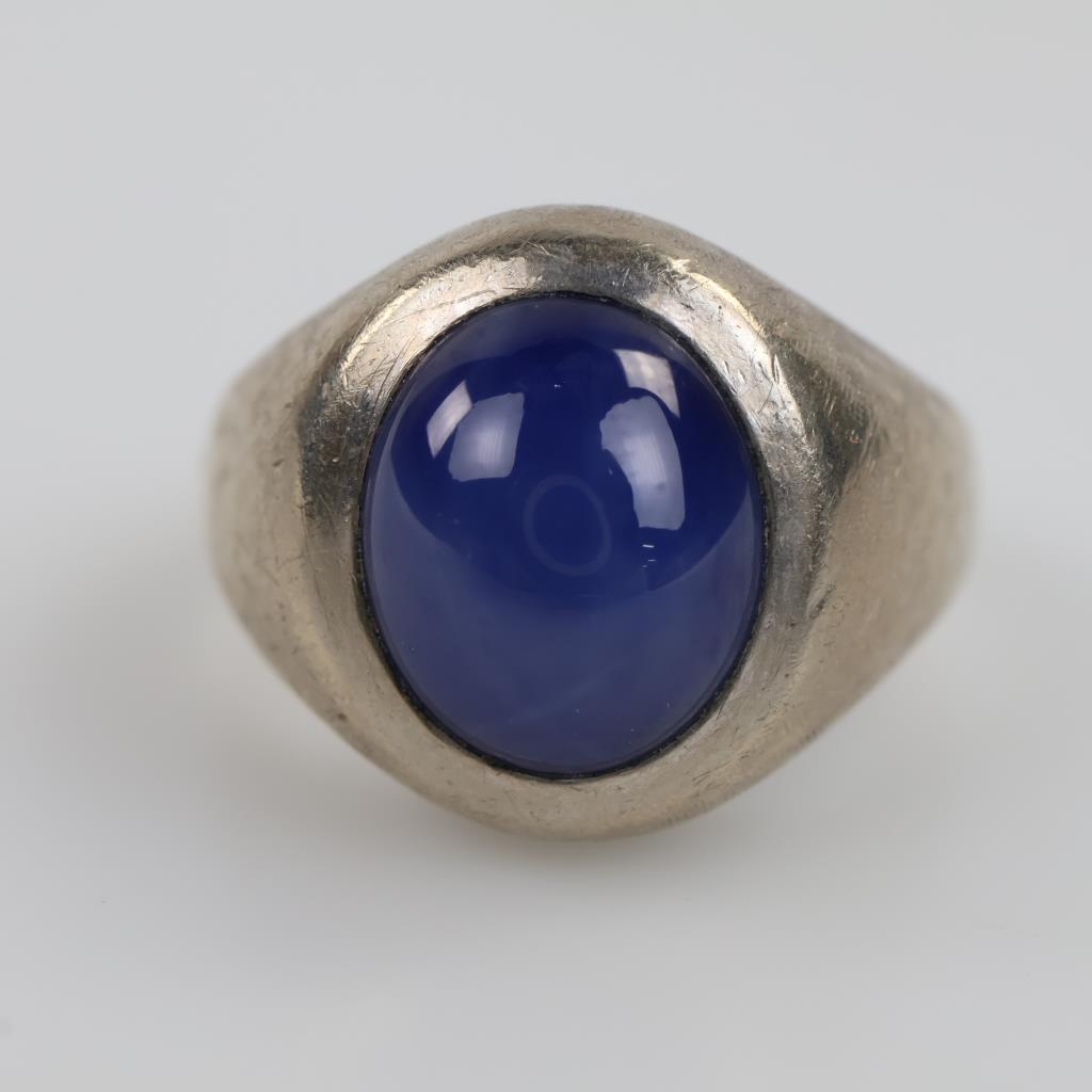 10kt White Gold Blue Stone Ring | Property Room