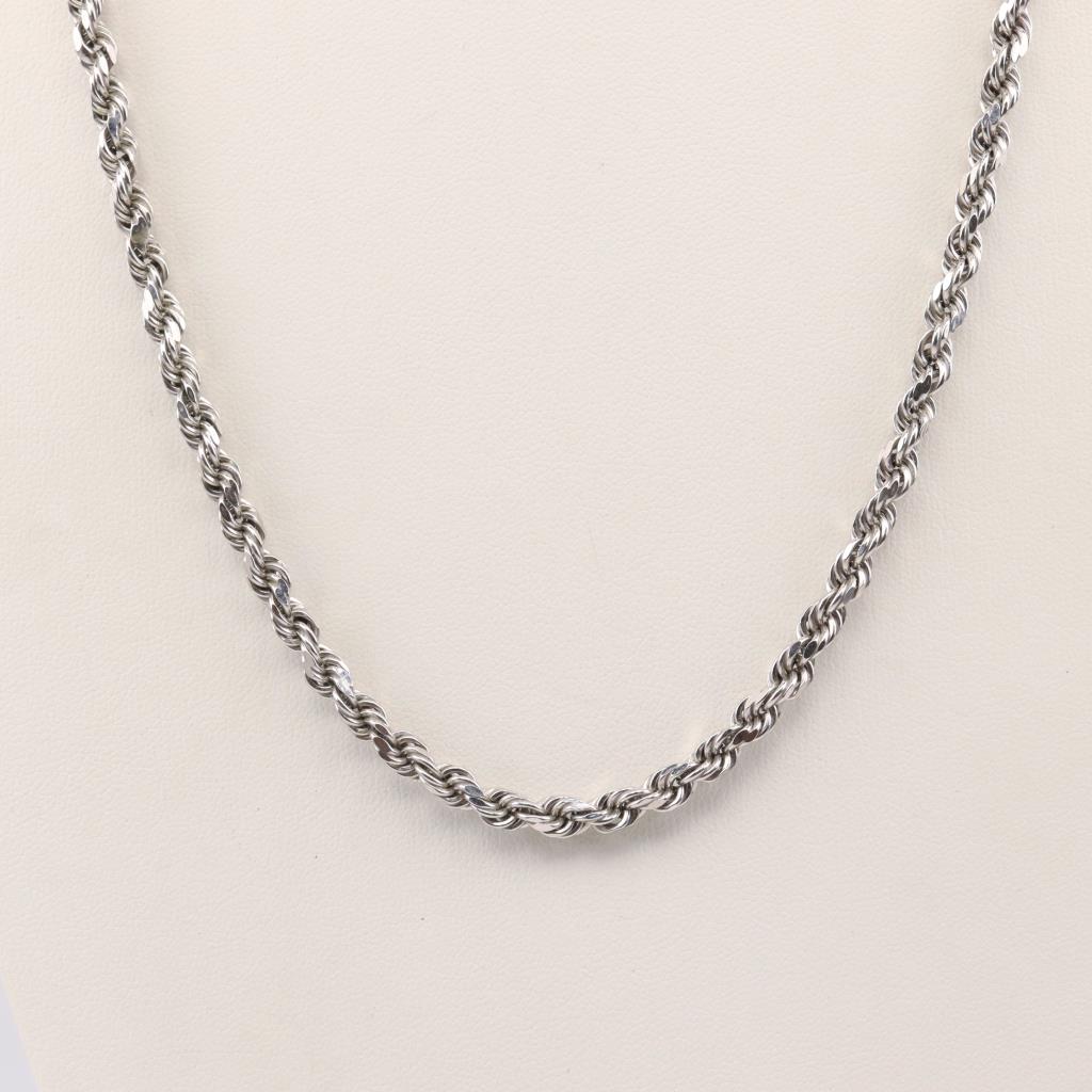 10kt White Gold Rope Necklace | Property Room