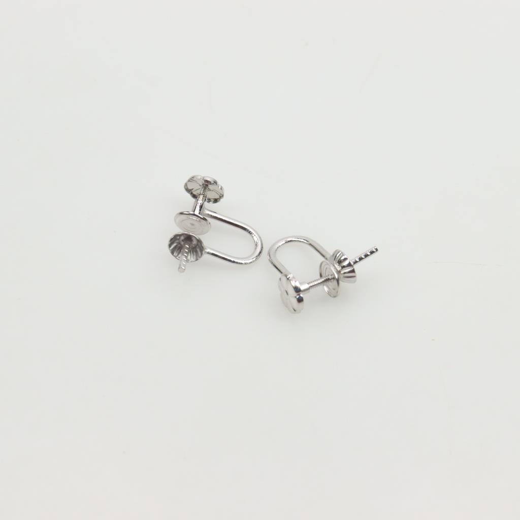10kt White Gold Screw Back Clip On Earring Findings | Property Room