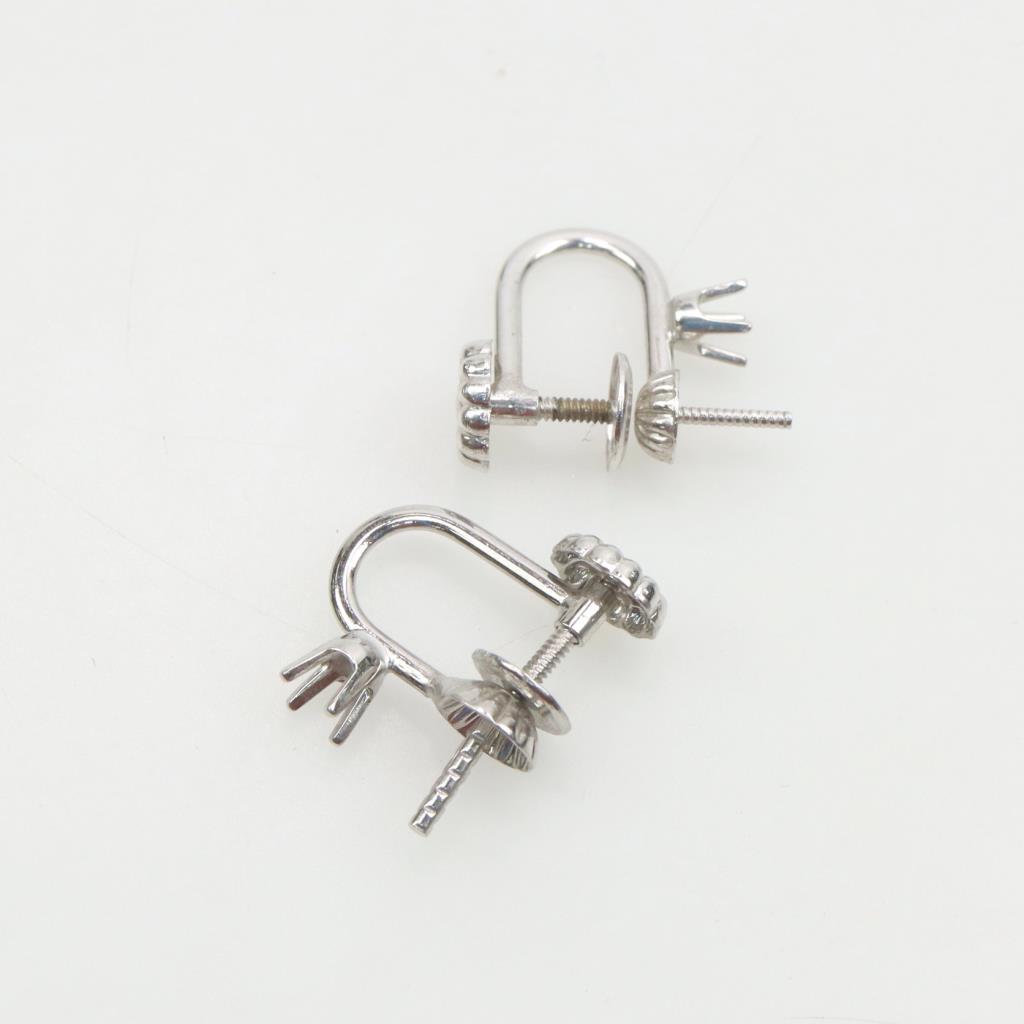 10kt White Gold Screw Back Clip On Earring Findings | Property Room
