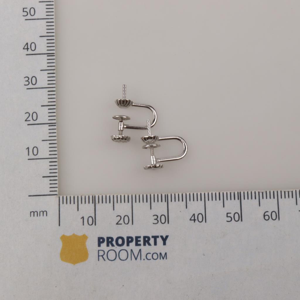 10kt White Gold Screw Back Clip On Earring Findings | Property Room