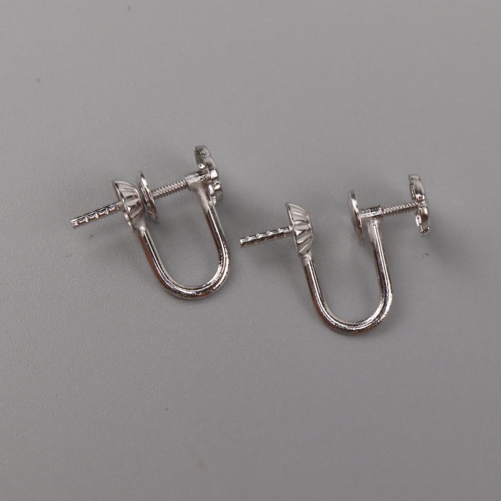 10kt White Gold Screw Back Clip On Earring Findings | Property Room