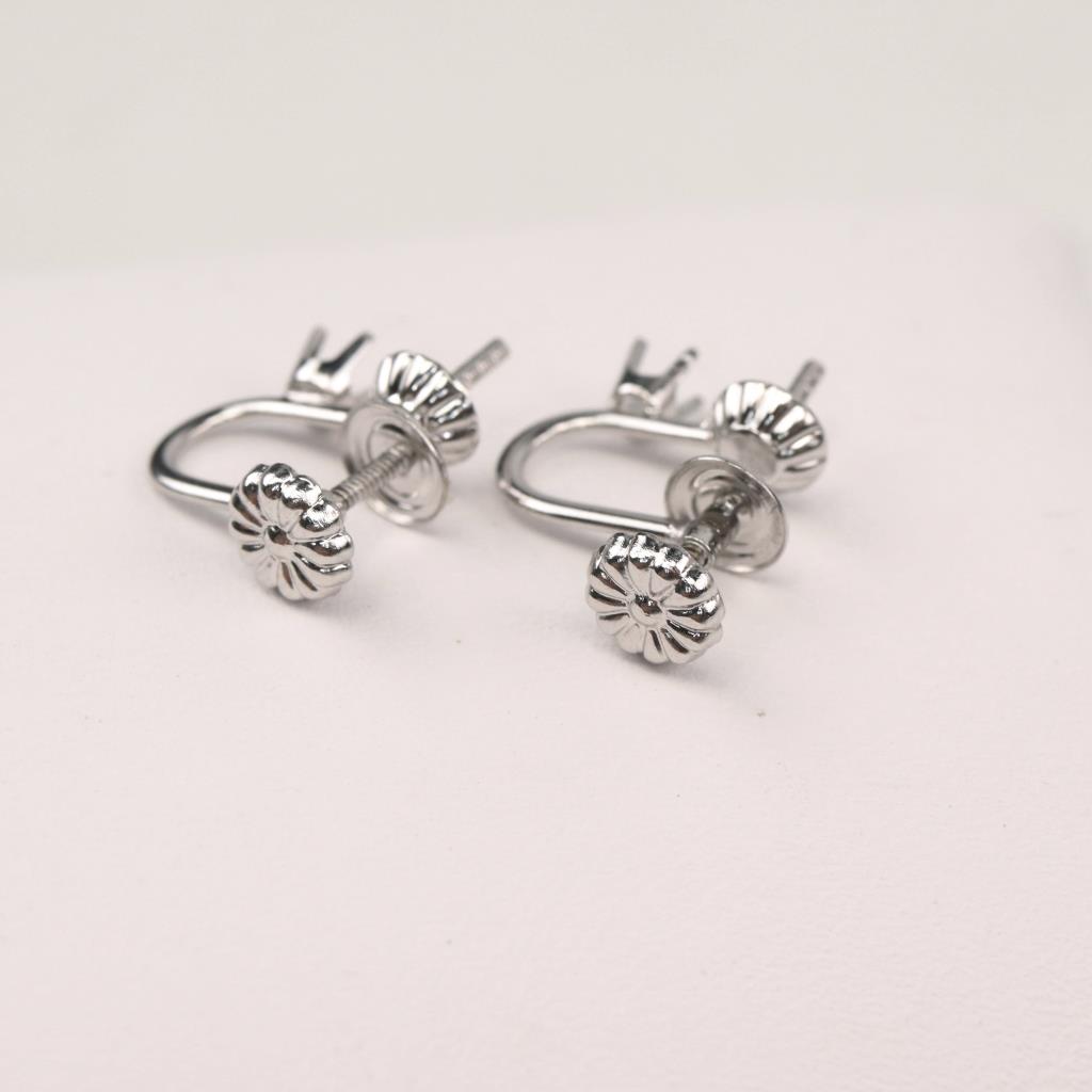 10kt White Gold Screw Back Clip On Earring Findings | Property Room