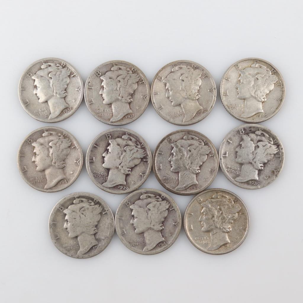 11 Mercury Silver Dimes | Property Room