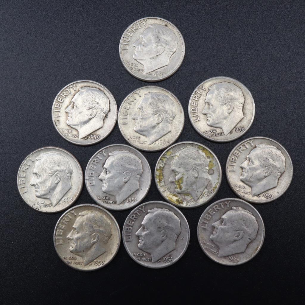 11 US Silver Dimes | Property Room