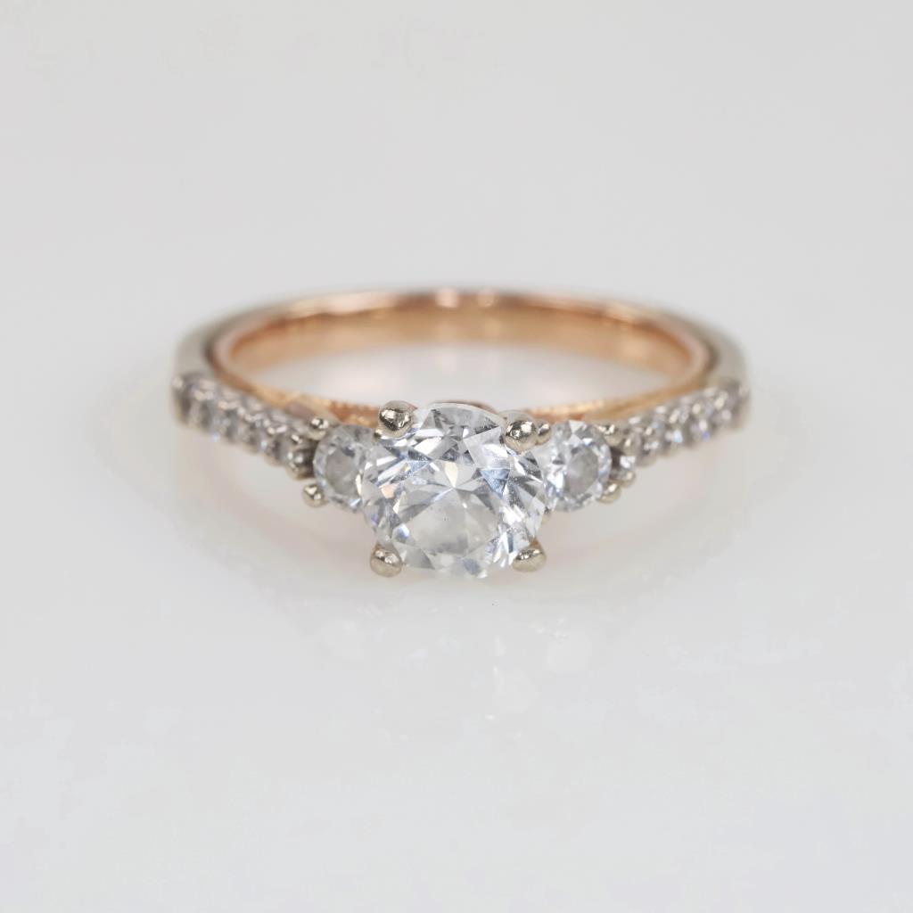 1.11cts TW Diamond 14kt Two Tone Gold Engagement Ring-Evaluated By Our ...
