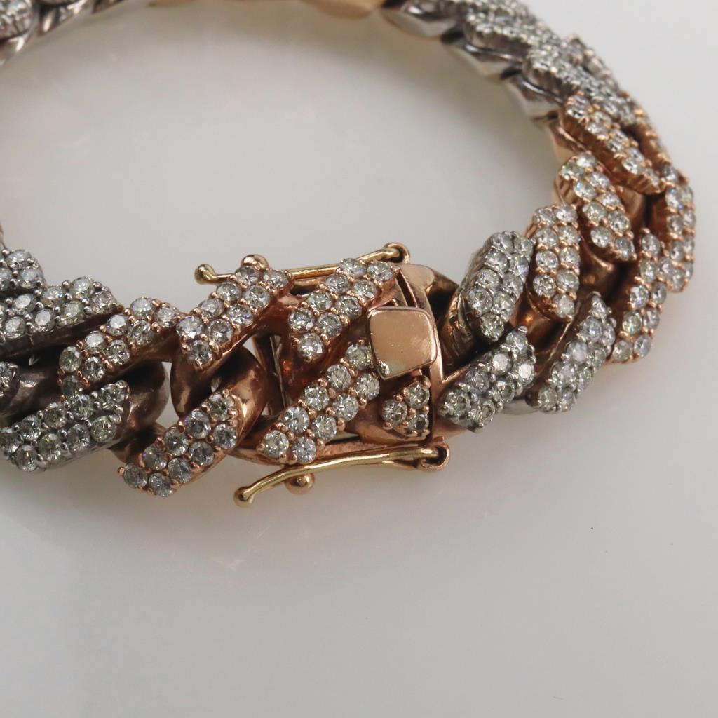 11.91CtTW Diamond 14kt Two-Tone Gold Incrusted Bracelet - Evaluated By ...