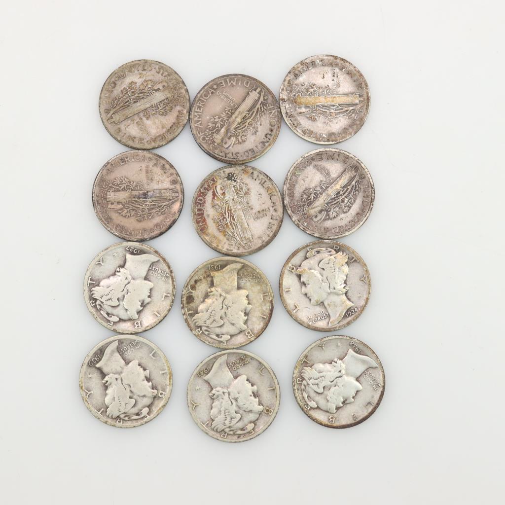 12 Mercury Silver Dimes | Property Room