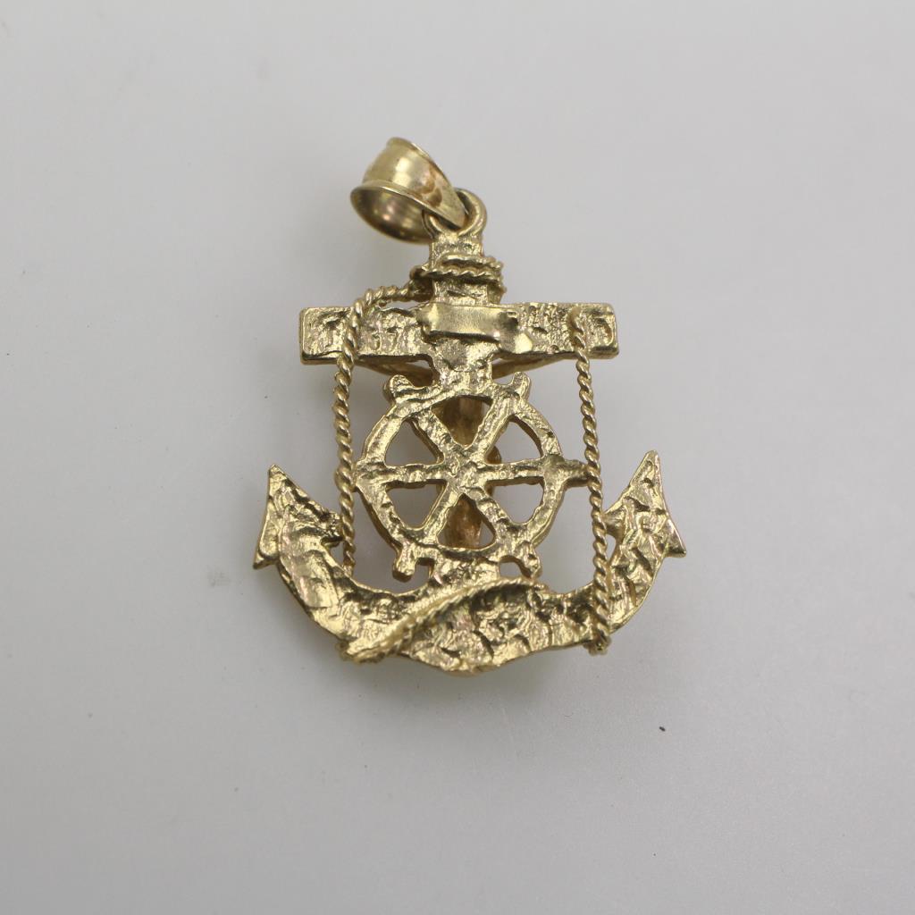 12k Gold Religious Anchor Pendant | Property Room