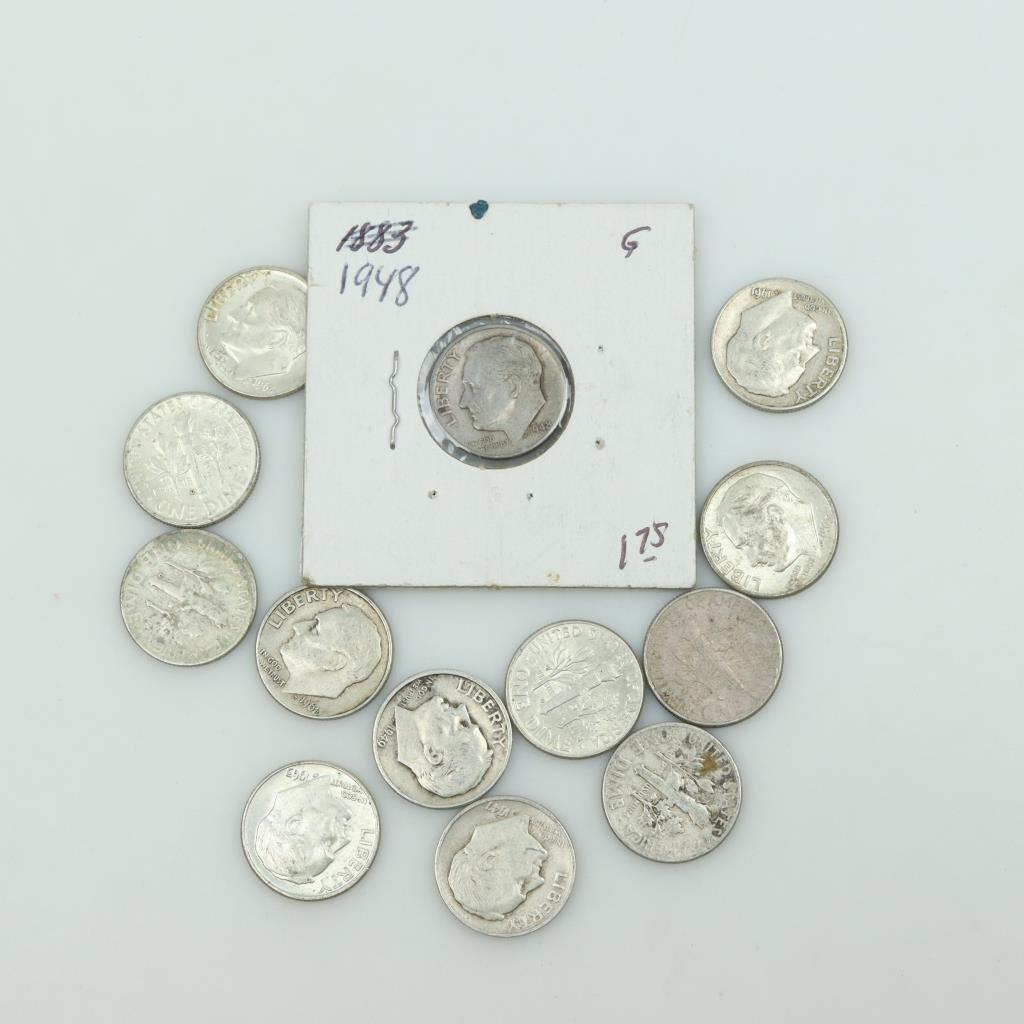 13 US Silver Dimes | Property Room