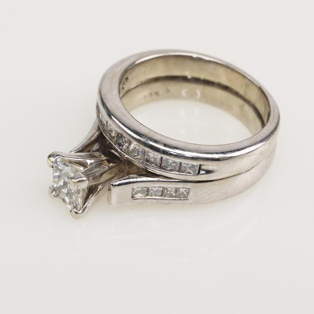 1.38cts TW Diamond 14kt White Gold Bridal Set-Evaluated By Our ...