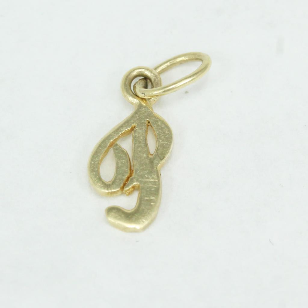 13kt Gold 0.2g Cursive Letter Shaped 'P' Pendant | Property Room