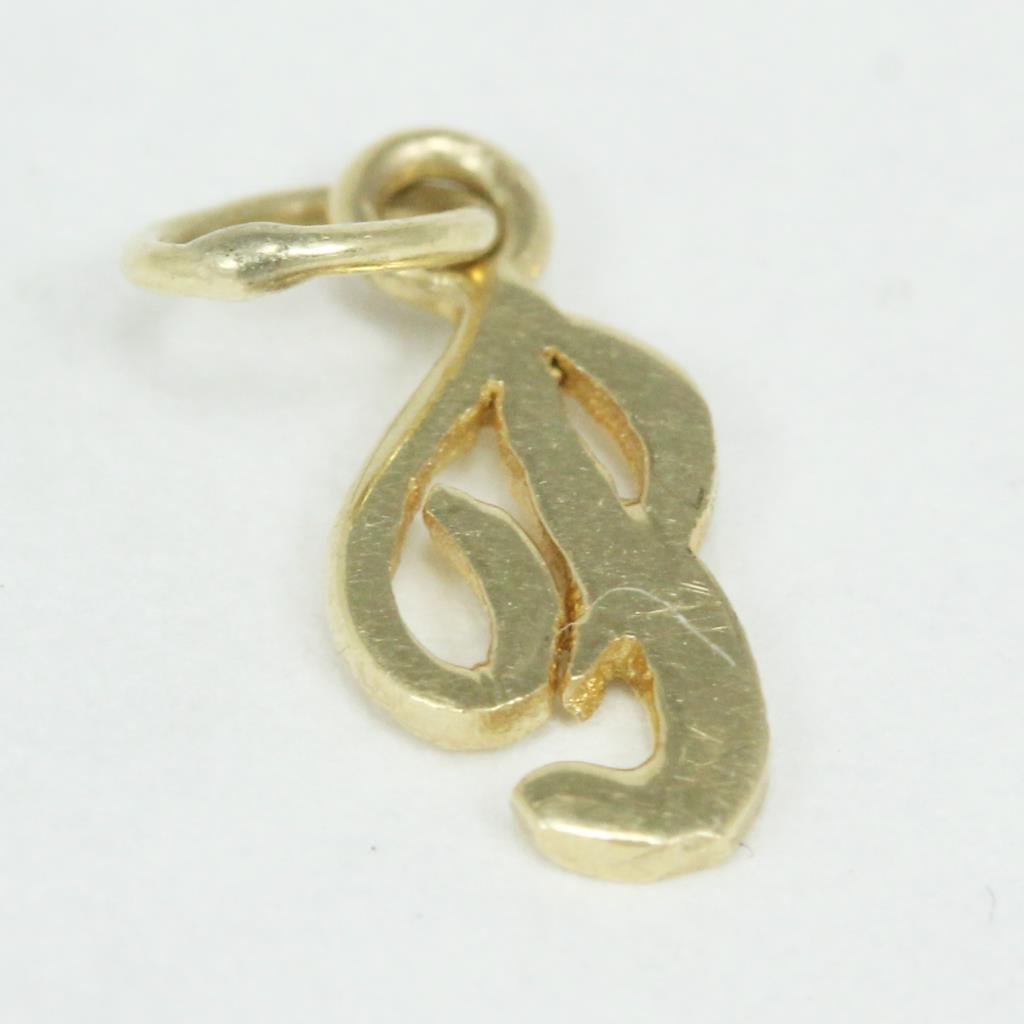 13kt Gold 0.2g Cursive Letter Shaped 'P' Pendant | Property Room