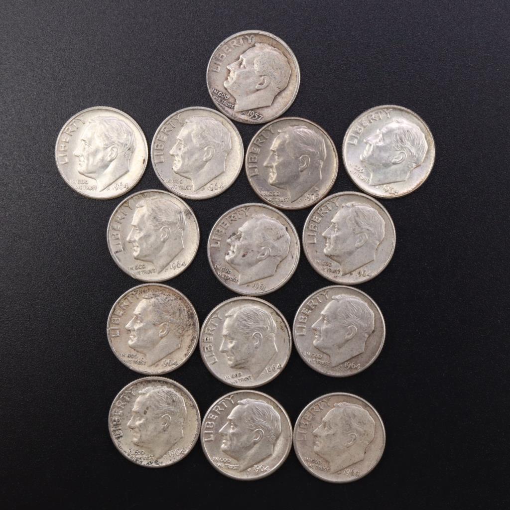14 US Silver Dimes | Property Room