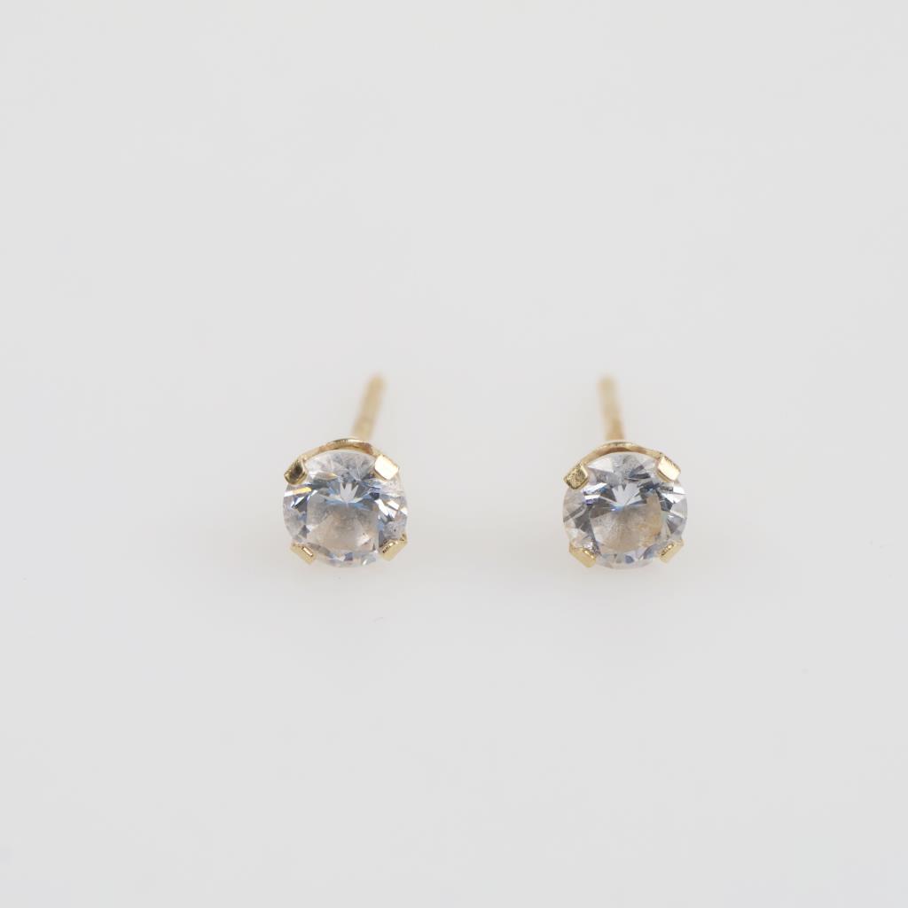 14kt GF Clear Stone Stud Earrings | Property Room