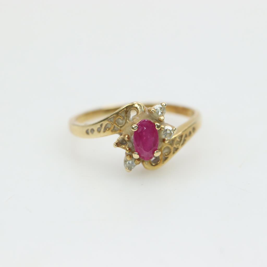 14kt God Diamond Ruby Ring | Property Room