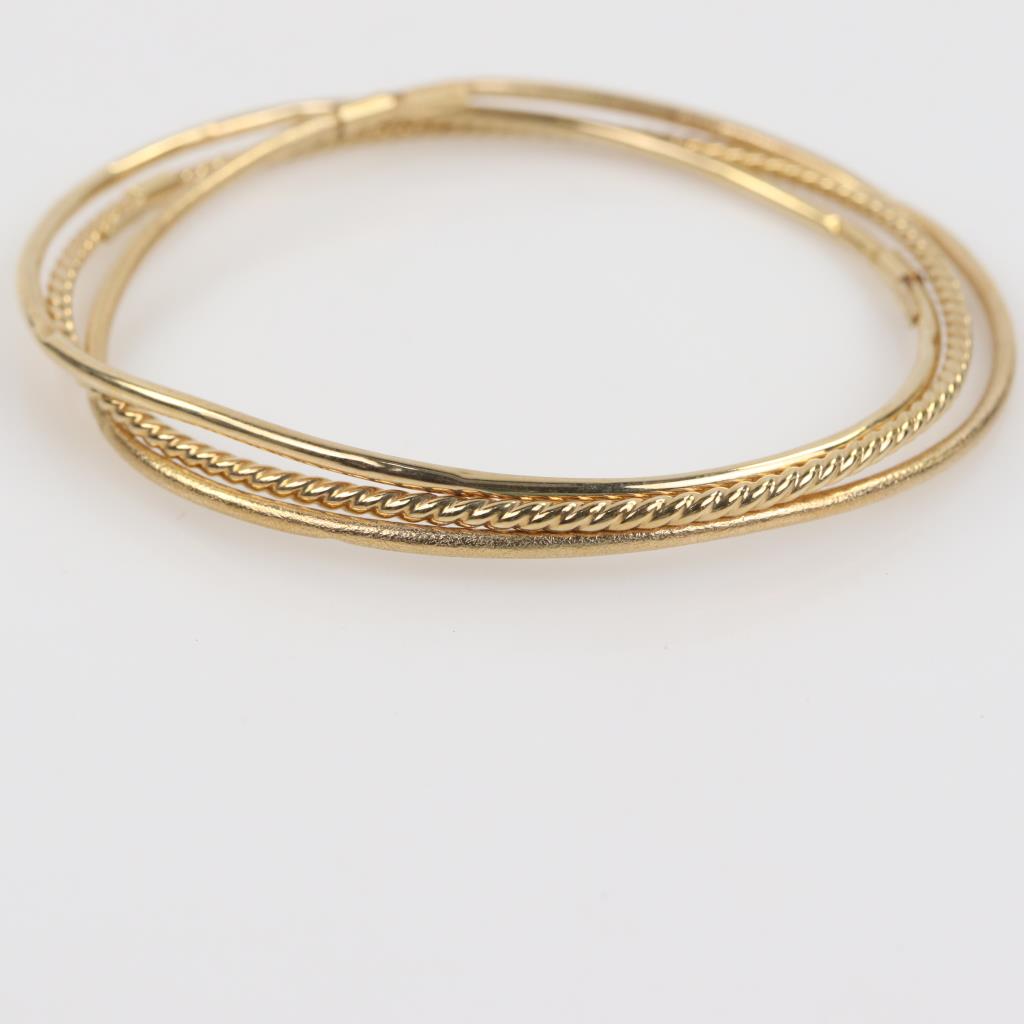 14kt Gold 3 Strand Bangle Bracelet, | Property Room