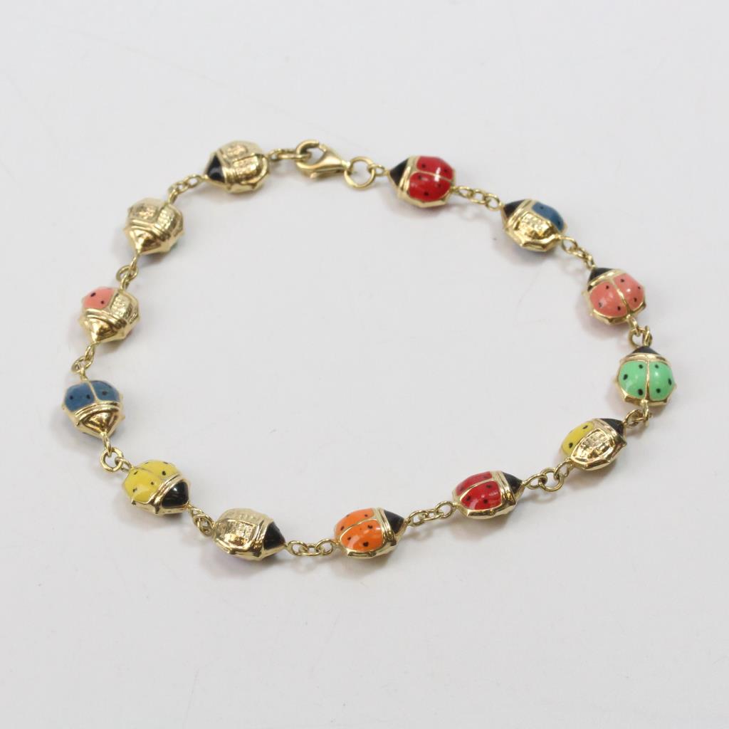 14kt Gold 3.69g Ladybug Bracelet | Property Room