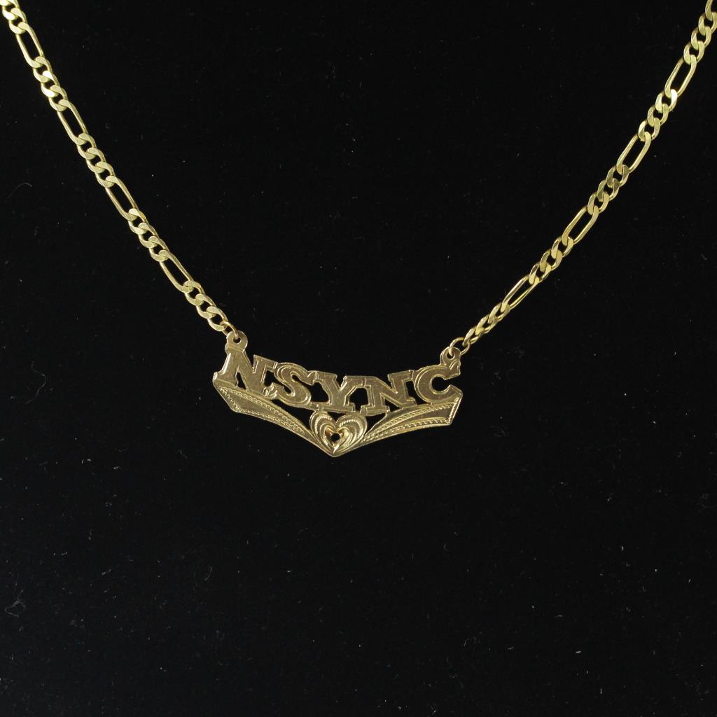 14kt Gold 8.6g Chain With Attached 12kt Gold 'Nsync' Pendant | Property ...