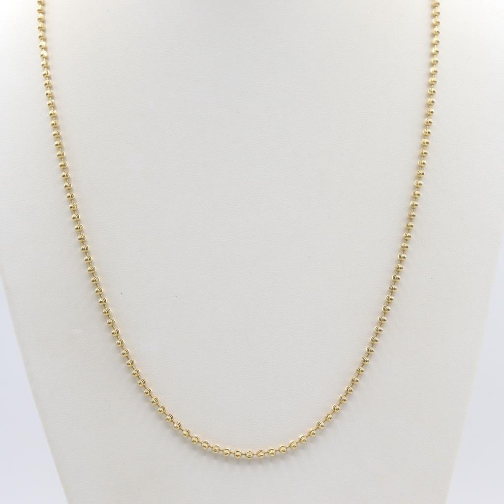 14kt Gold Bead Chain Necklace | Property Room