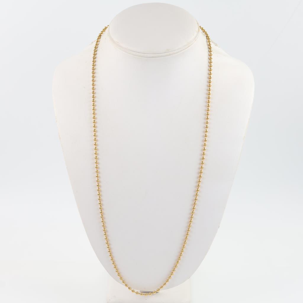 14kt Gold Bead Link Necklace | Property Room