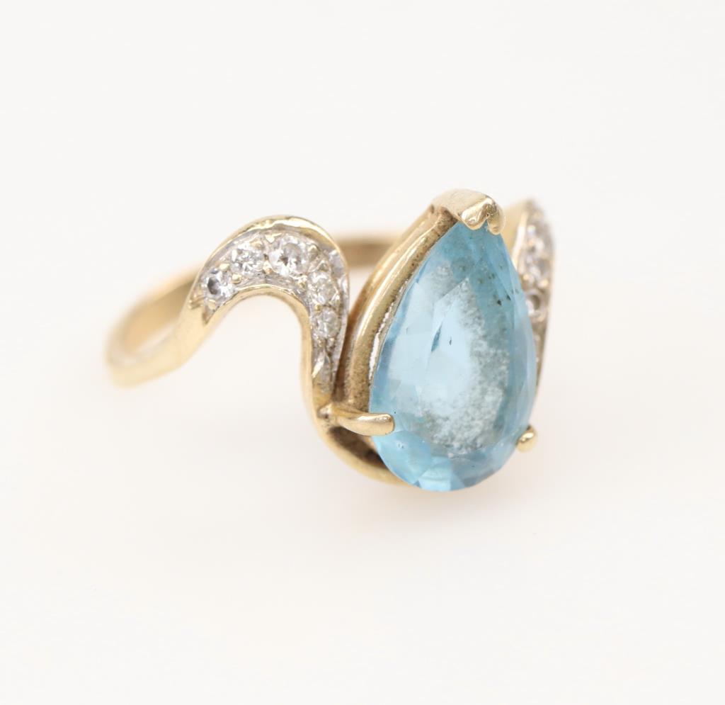 14kt Gold Blue Stone And Diamond Rings | Property Room
