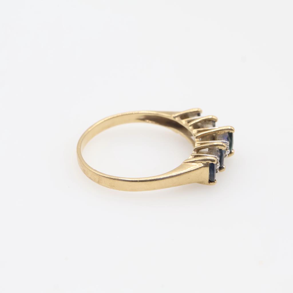 14kt Gold Blue Stone Diamond Ring | Property Room