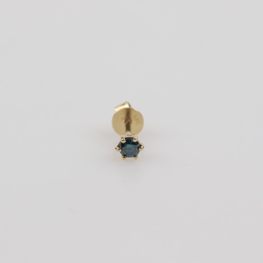 14kt Gold Blue Stone Stud Earring | Property Room