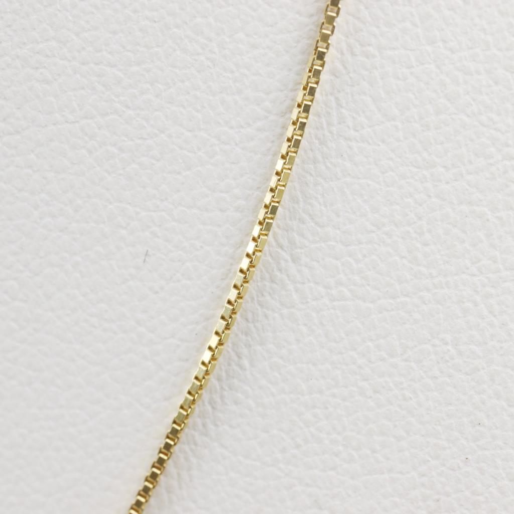 14kt Gold Box Link Necklace With Diamond Pendant | Property Room