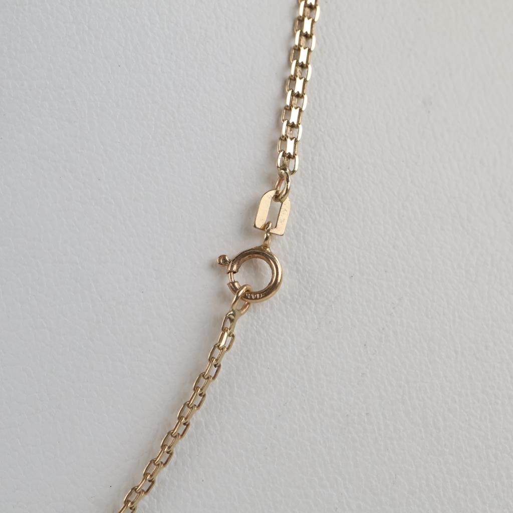14kt Gold Clear Stone And Blue Stone Panther Chain Necklace | Property Room