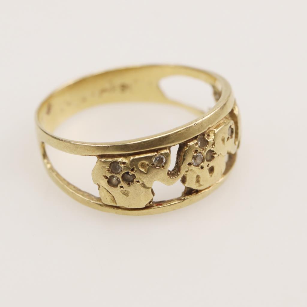 14kt Gold Clear Stone Animal Ring | Property Room