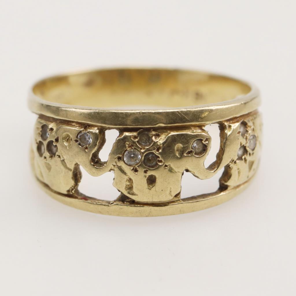 14kt Gold Clear Stone Animal Ring | Property Room