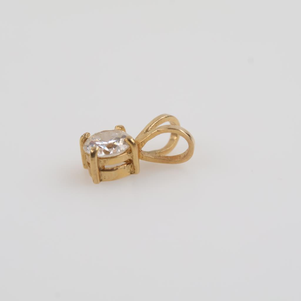 14kt Gold Clear Stone Floating Pendant | Property Room