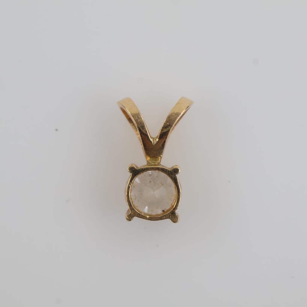 14kt Gold Clear Stone Floating Pendant | Property Room