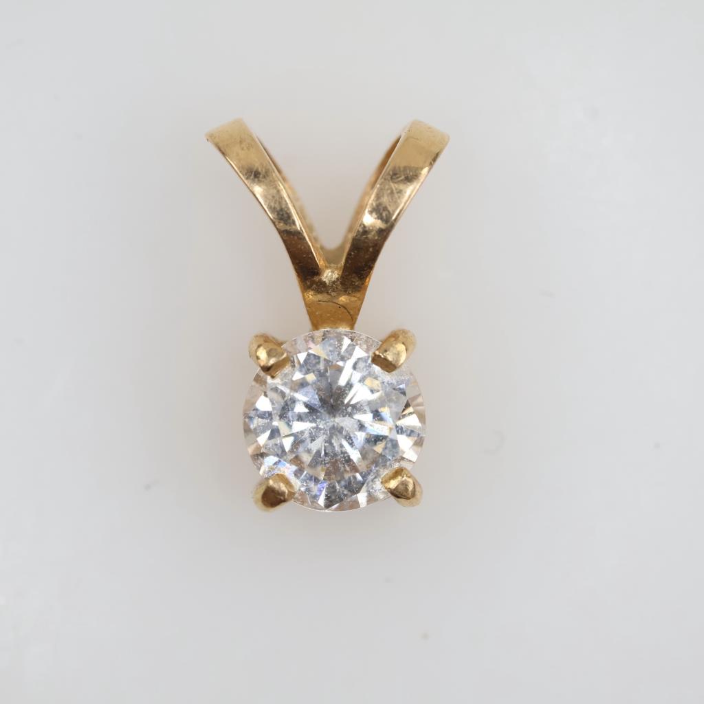 14kt Gold Clear Stone Floating Pendant | Property Room