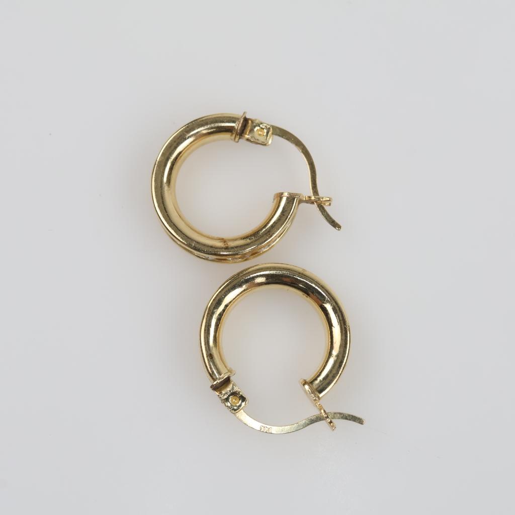 14kt Gold Clear Stone Hoops | Property Room
